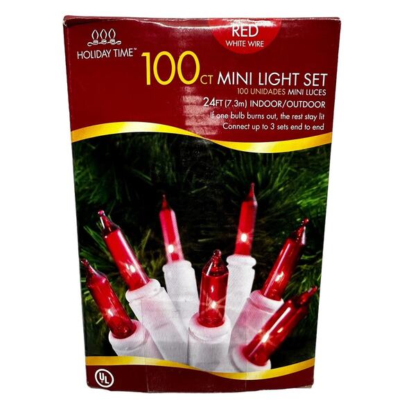 Holiday Time | Holiday | Holiday Time 0 Count Mini Light Set Red Color ...